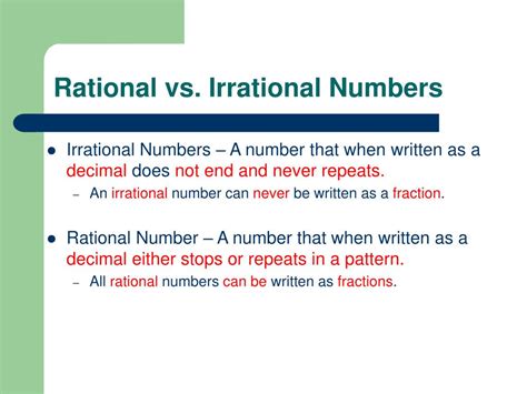 Ppt Irrational Numbers Powerpoint Presentation Free Download Id 6521619
