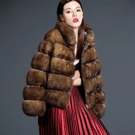 정품 밍크 모피 코트 여성 럭셔리 모피 자켓 러시아 세이블 희귀 골드 밍크 마틴 모피 코트 하이 엔드 최고 품질의 모피 Npi 71105d Genuine Mink