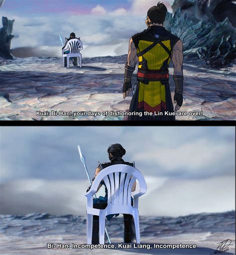 An Animated Scene With Two People Sitting In Chairs And One Person Standing On The Other Side