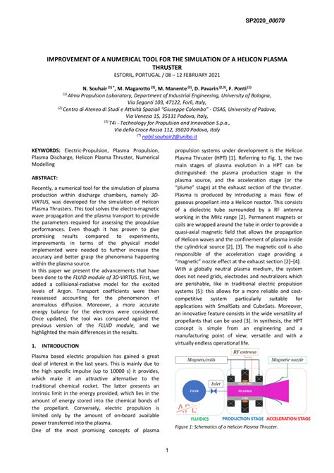 Pdf Improvement Of A Numerical Tool For The Simulation Of A Helicon