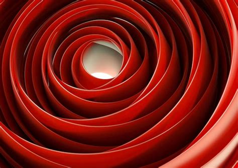Premium Photo Red Twisted Rings In The Style Of Abstraction 3d Render