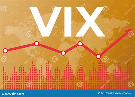 Volatility Index Vix Graph On Yellow And Red Finance Background Cartoon