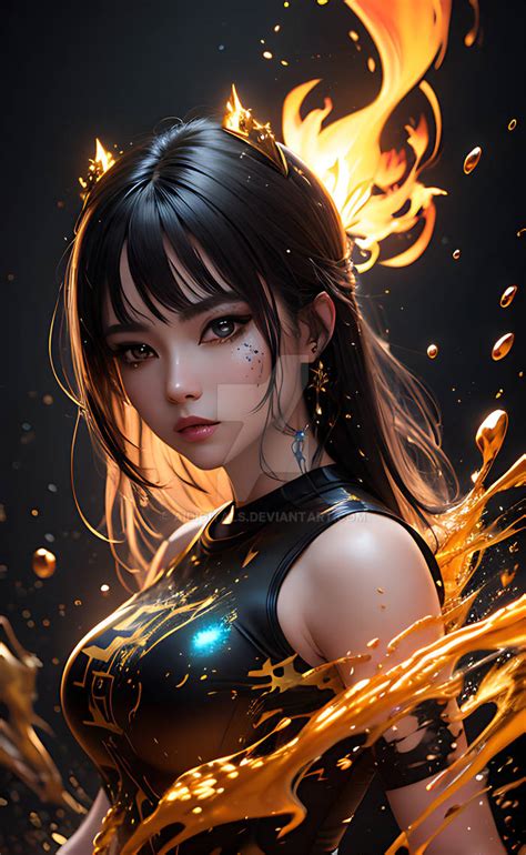 Fire Lady Cute By Aidigitals On Deviantart