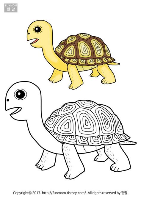 거북이 그림 도안 색칠공부하기 컬러링 북 거북이 그림 컬러링 페이지