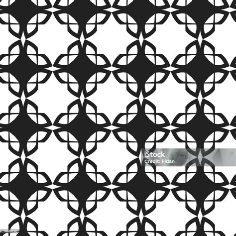 원활한 벡터 흑백 패턴입니다 직물 직물 디자인 덮개 포장에 대한 배경을 반복합니다 검은색에 대한 스톡 벡터 아트 및 기타 이미지 Istock