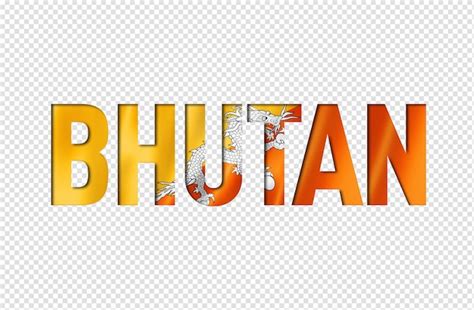Premium Psd Buthan Flag Text Font