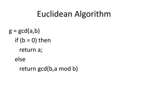 Ppt Euclidean Algorithm Powerpoint Presentation Free Download Id