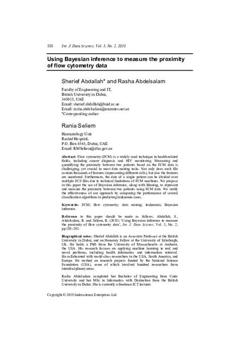 Pdf Using Bayesian Inference To Measure The Proximity Of Flow Cytometry Data