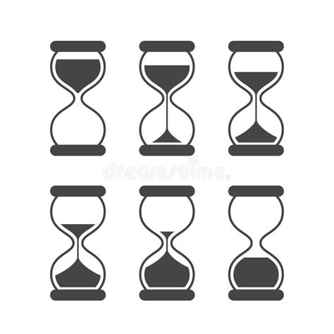 Sands Of Time Hourglass Vector Isolated Symbols Old Sand Clock