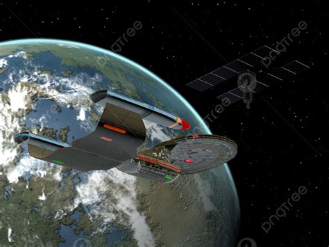 Galaxy Class Star Cruiser Spaceship Speed Aircraft Foto Latar Belakang