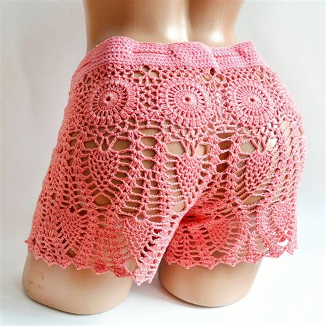 Crocheted Shorts Womens Shorts Sexy Shorts Beach Wear Handmade Etsy