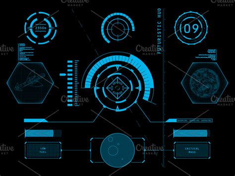 Futuristic Hud Touch Gui Elements ~ Illustrations ~ Creative Market