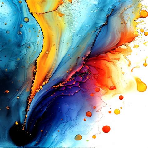 Vibrant Swirl Of Colors Creating A Captivating Abstract Artwork In Bright Tones Stock