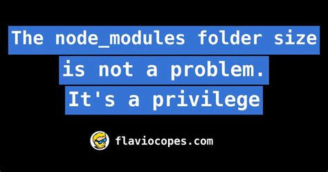 Thoughts On The Nodemodules Folder Size Debate Its A Privilege Rhn