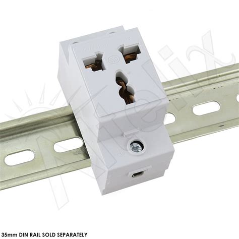 Din Rail Mounted 3 Prong Usa Grounded Ac Power Receptacle With Removable Terminal Block Altelix
