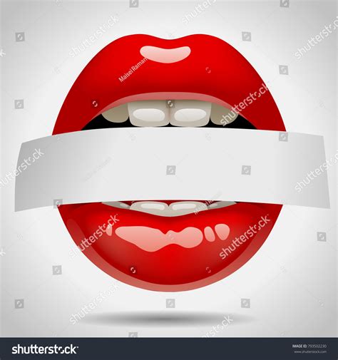 Female Sexy Gloss Red Lips Paper Stock Vector Royalty Free 793502230 Shutterstock