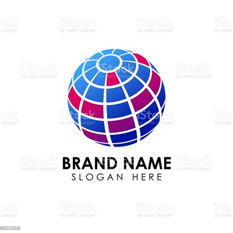 3d 디지털 글로브 로고 디자인입니다 글로브 벡터 아이콘 기호 디자인 3차원 형태에 대한 스톡 벡터 아트 및 기타 이미지 3차원 형태 개념 개체 그룹 Istock