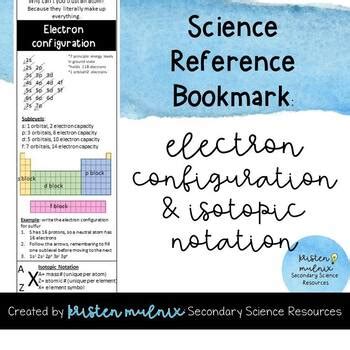 Electron Configuration Isotopic Notation Science Reference Bookmark