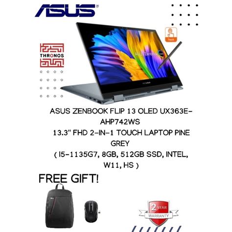 Asus Zenbook Flip Oled Ux E Ahp Ws Fhd In Touch Laptop Pine Grey Shopee Malaysia