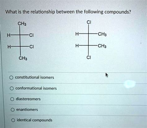 Solved What Is The Relationship Between The Following Compounds Ch3 Hn Cl H Ch3 H Cl H Ch3