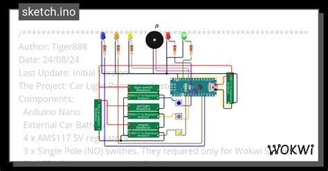 Car Light Reminder Wokwi Esp32 Stm32 Arduino Simulator