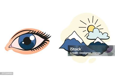 만화 감각 기관 아이콘입니다 눈 인간은 교육 개념을 감각합니다 흰색 배경에 고립 된 벡터 일러스트 레이 션 눈 신체 부분에 대한 스톡 벡터 아트 및 기타 이미지 Istock