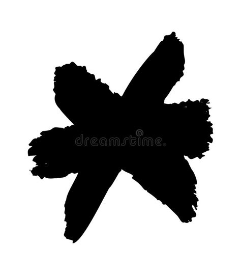 Asterisk Symbol Password Mark Brushstroke Stock Vector Illustration