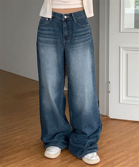 미제 핏보장 여름원단 에브리 썸머 뒷절개 세미 로우라이즈 와이드 데님 팬츠