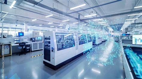 Industry 40 Smart Factory Interior Showcases Iiot Machines Efficient