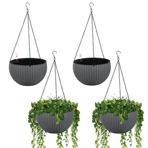 Aoodor 1024 In Gray Plastic Hanging Baskets With Water Level