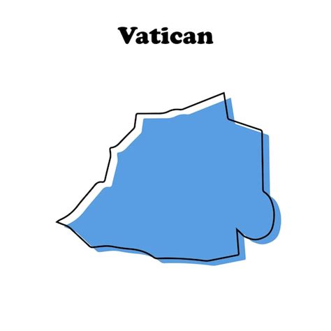 Mapa Estilizado Simples De Contorno Vermelho Do Vaticano Vetor Premium