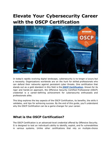 Ppt Elevate Your Cybersecurity Career With The Oscp Certification 1 Powerpoint Presentation