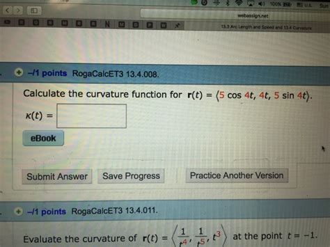 solved calculate the curvature function for r t 5 cos 4t