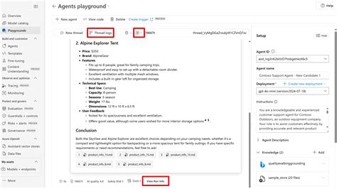 在 Azure Ai Foundry 中查看 Ai 代理的跟踪结果 Azure Ai Foundry Microsoft Learn