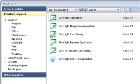 silverlight 4 project types part i silverlight application sean s stuff