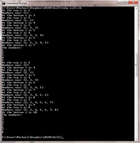 Testhead Exercise 33 While Loops Learn Ruby The Hard Way Practicum