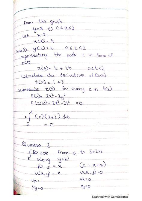 Solution Compex Integration Asignment Questions Complex Variables And Transforms Nust