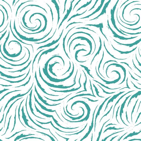 Seamless Vector Blue Pattern Of Smooth Lines With Torn Edges In The Form Of Corners And Spirals