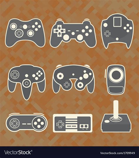 Retro Video Game Controllers Royalty Free Vector Image