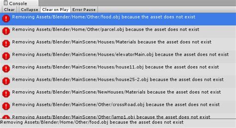 Removing Assets Because The Asset Does Not Exist Questions Answers Unity Discussions