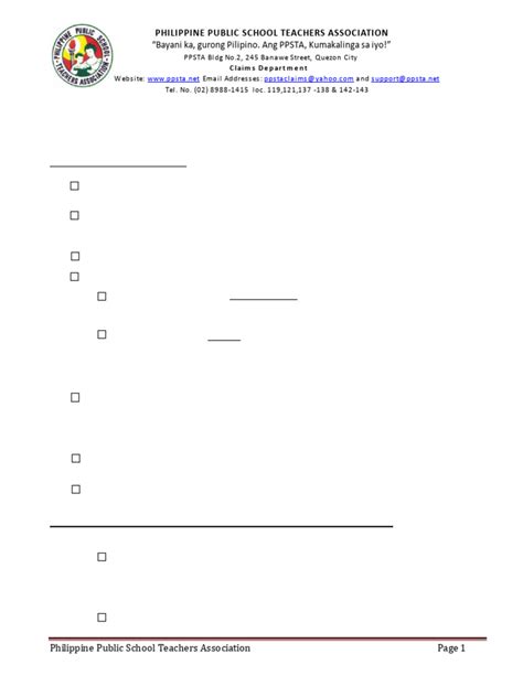 Ppsta List Of Requirements For Death Claim Pdf