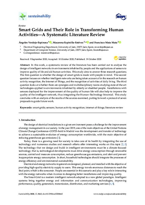 Pdf Smart Grids And Their Role In Transforming Human Activities—a