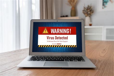 Premium Photo Virus Warning Alert On Computer Screen Detected Modish Cyber Threat