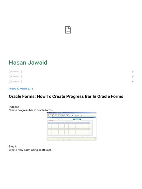Hasan Jawaid Oracle Forms How To Create Progress Bar In Oracle Forms
