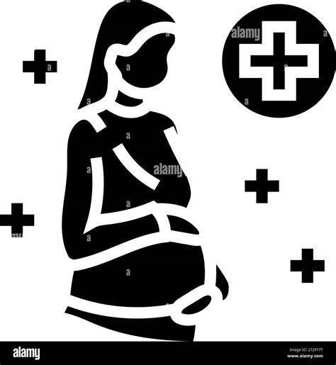 Maternal Health Gynecologist Glyph Icon Vector Illustration Stock