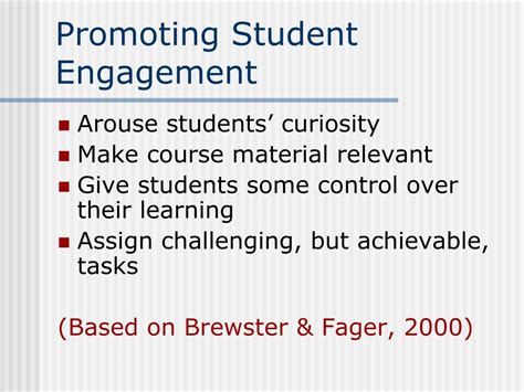 Ppt Promoting Student Engagement In The Classroom Powerpoint