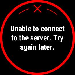 Wlan Wi Fi connection error Unable to Connect to Server Try Again fēnix Series Wearables