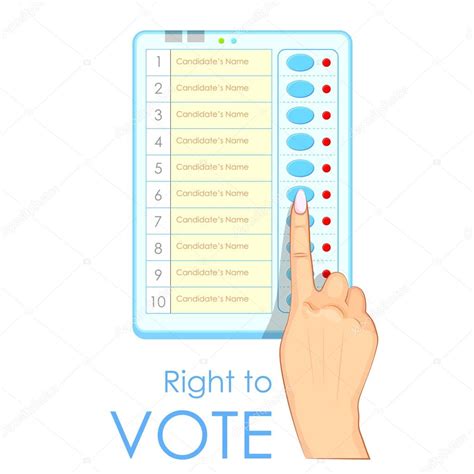 Hand Pressing Electronic Voting Machine Stock Vector By ©vectomart 43542843
