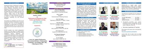 Centre For Applied Mathematics Iiit Naya Raipur Is Conducting Workshop