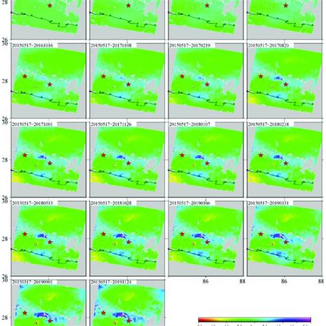 Comparison Of Post Seismic And Co Seismic Deformation Fields Of The